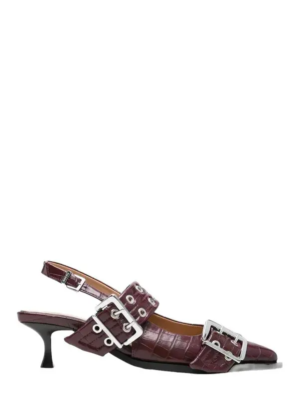 GANNI Buckle-eyelet Pumps - Brown