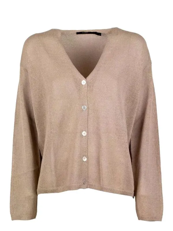 Seventy Buttoned V-neck Cardigan - Brown