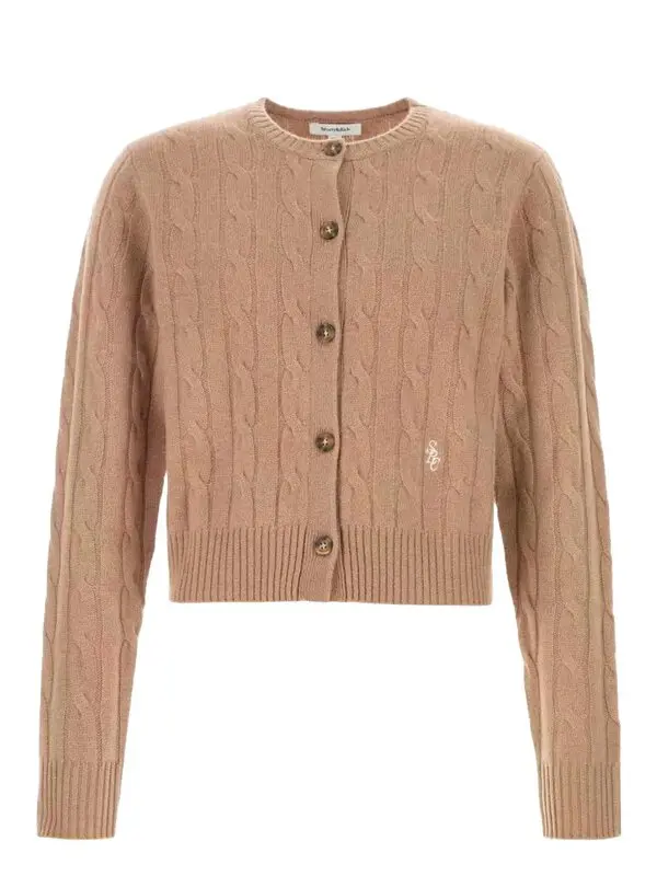 SPORTY & RICH Cable-knit Cardigan - Neutrals