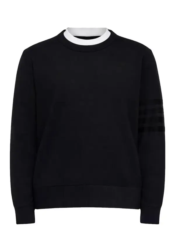 Thom Browne Striped Crew Neck Sweater - Blue