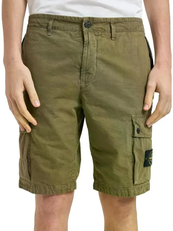 Stone Island Button-fastening Cargo Shorts - Green
