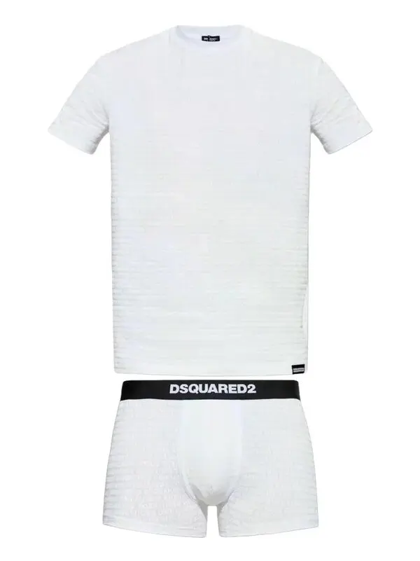 Dsquared2 Logo-print Lounge T-shirt And Boxers Set - White