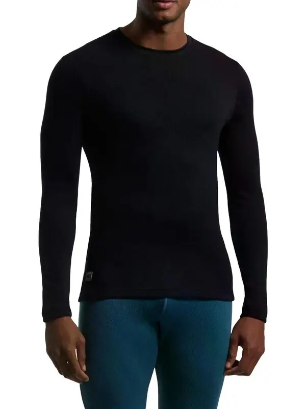 REWOOLUTION Waffle Knit Crew Neck Performance Top - Blue