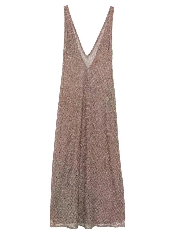 Missoni A-line V-neck Maxi Dress - Pink