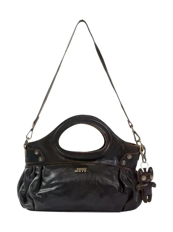 Miss Sixty Distressed Leather Tote Bag - Black