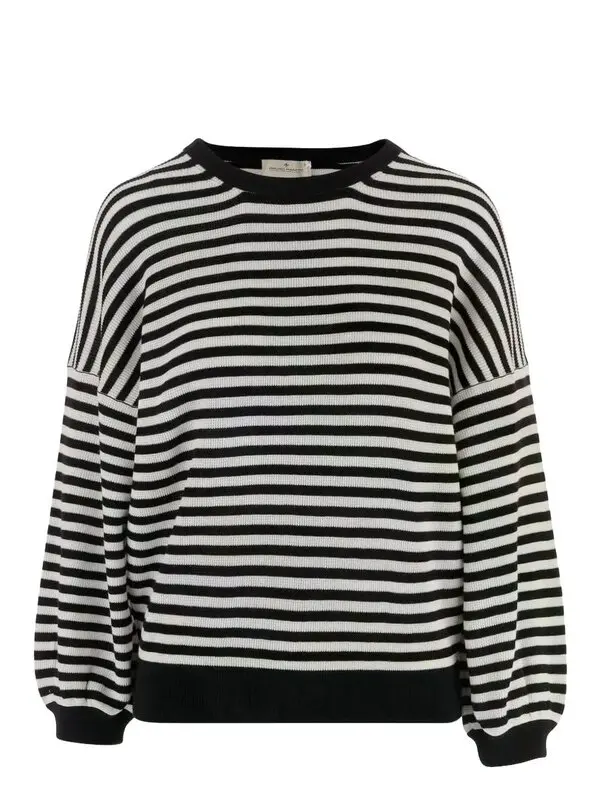 Bruno Manetti Striped Crew-neck Sweater - Black