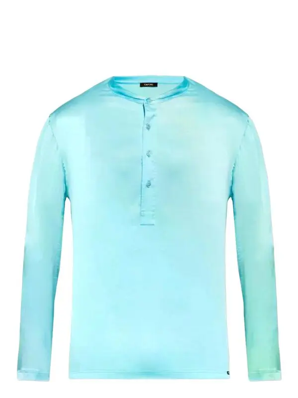 TOM FORD Button-placket Pajama Top - Blue