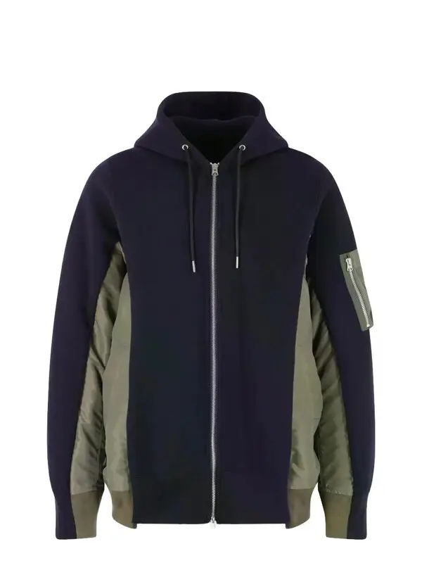 Sacai Zip Hooded Sweater - Blue