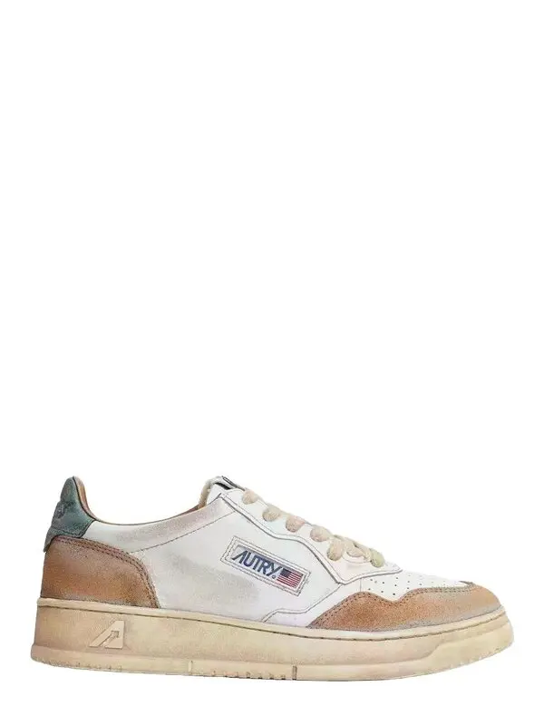 AUTRY Distressed Suede Panel Sneakers - Neutrals
