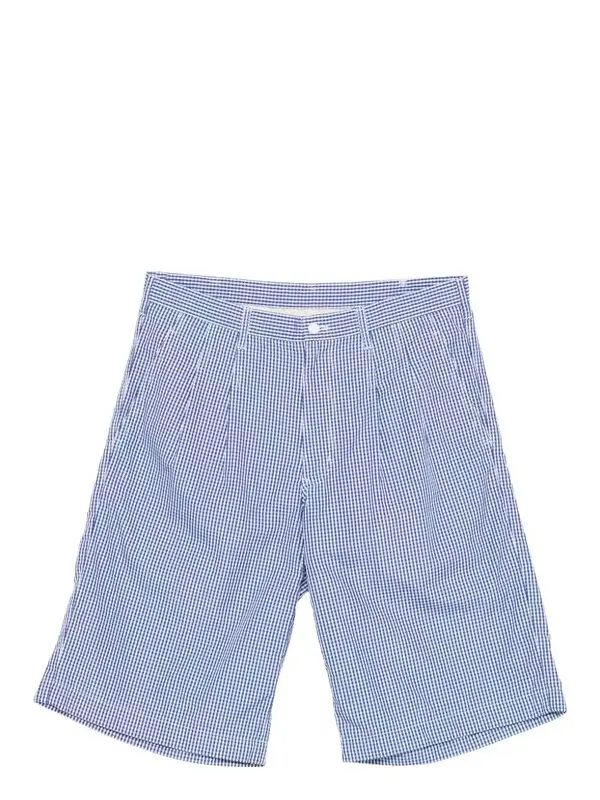 Comme Des Garçons Gingham Pleated Shorts - Blue