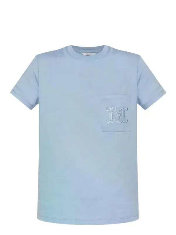 Max Mara Logo-embroidered T-shirt - Blue
