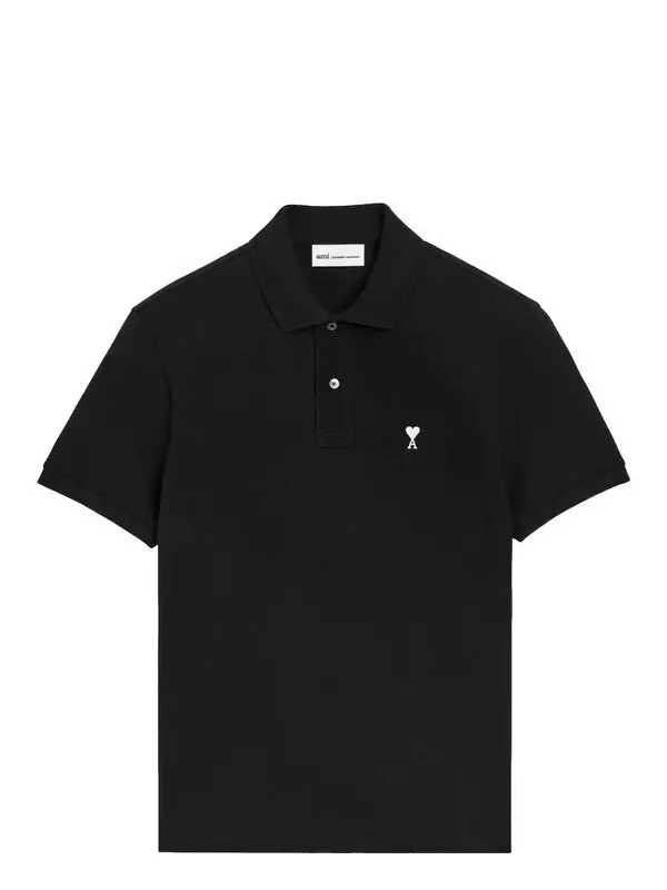 Ami De Coeur Logo-embroidery Polo Shirt - Black