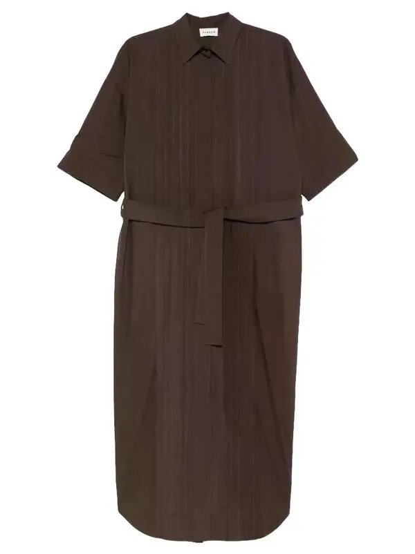 P.a.r.o.s.h Belt-detail Midi Dress - Brown