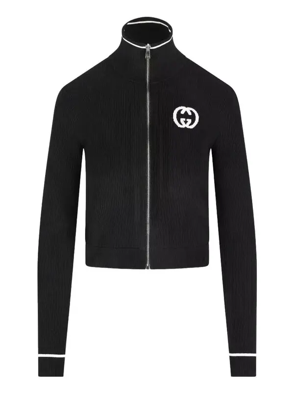 Gucci Ribbed Zip Jacket - Black
