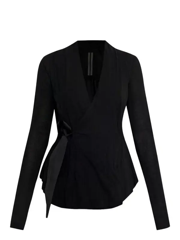 Rick Owens Tie-front Long-sleeve Cardigan - Black