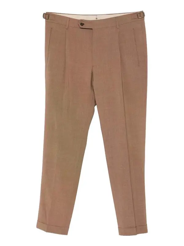 BERWICH Pleated Cuffed Trousers - Brown