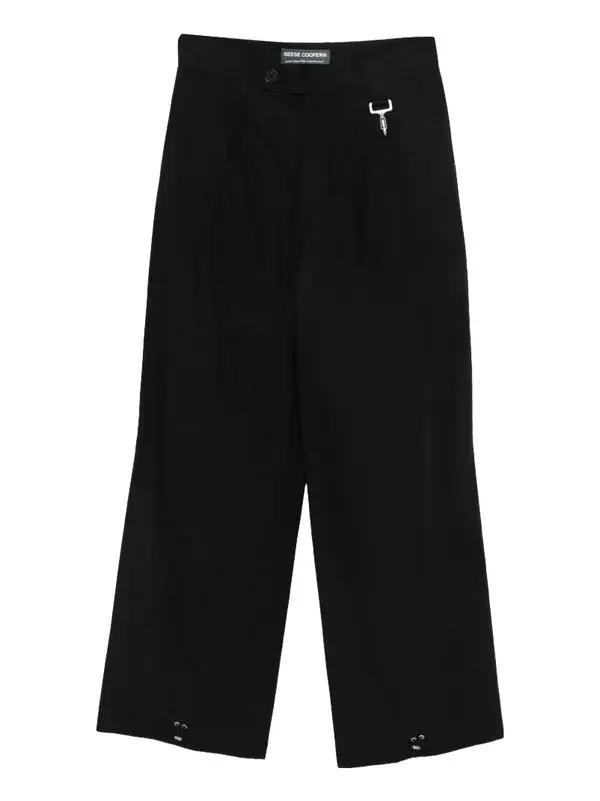 Reese Cooper Pleated Ripstop Trousers - Black