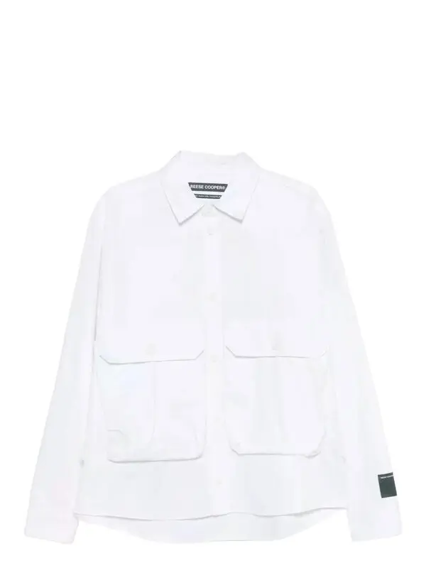 Reese Cooper Cargo Button Cotton Shirt - White