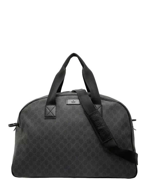 Gucci Gg Supreme Duffle Travel Bag - Black