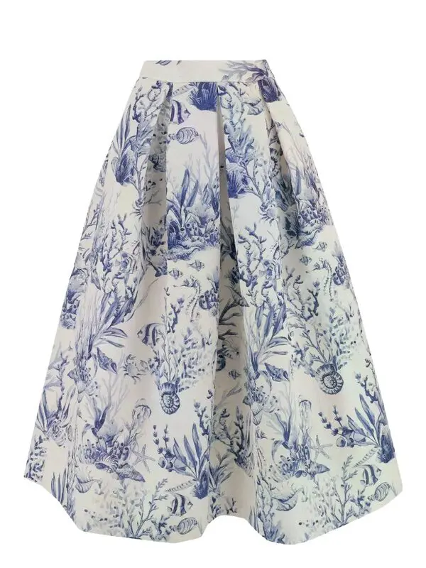 LUNATICA MILANO Flared Printed Skirt - White