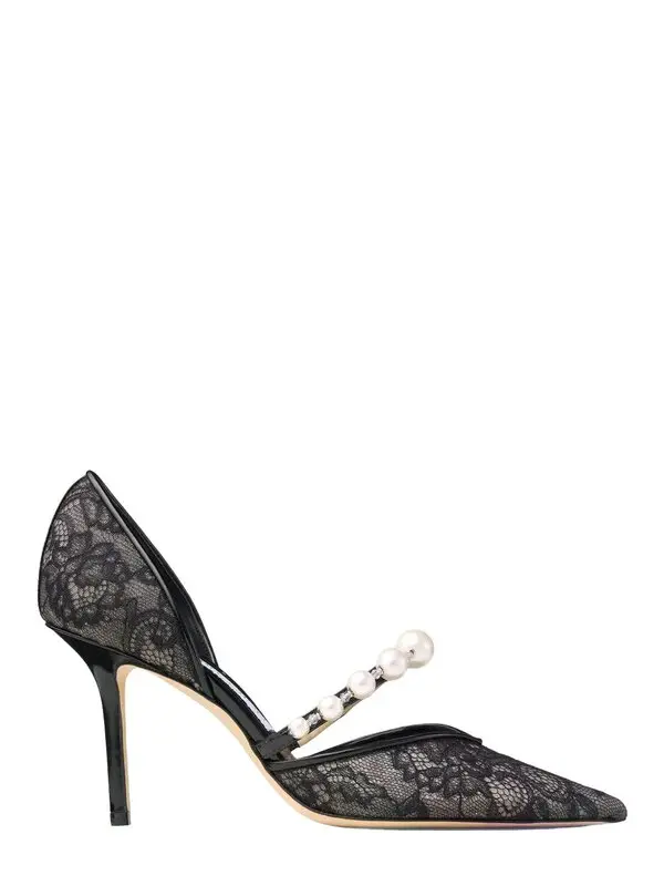 JIMMY CHOO 85mm Aurelie Lace Pumps - Black