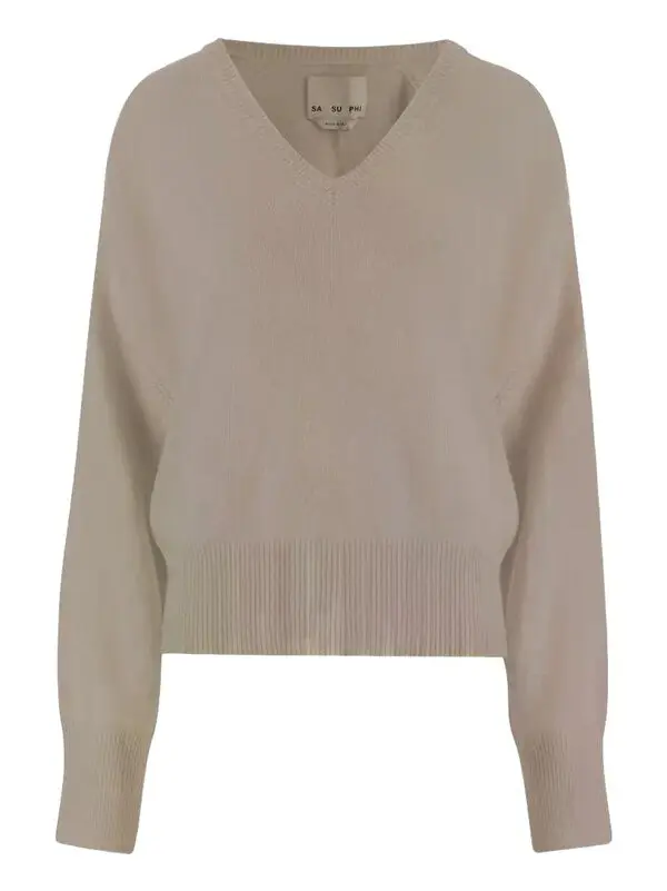 SA SU PHI V-neck Cashmere Sweater - Neutrals