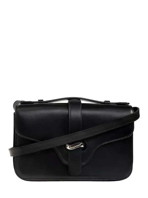 Emporio Armani Smooth Leather Shoulder Bag - Black