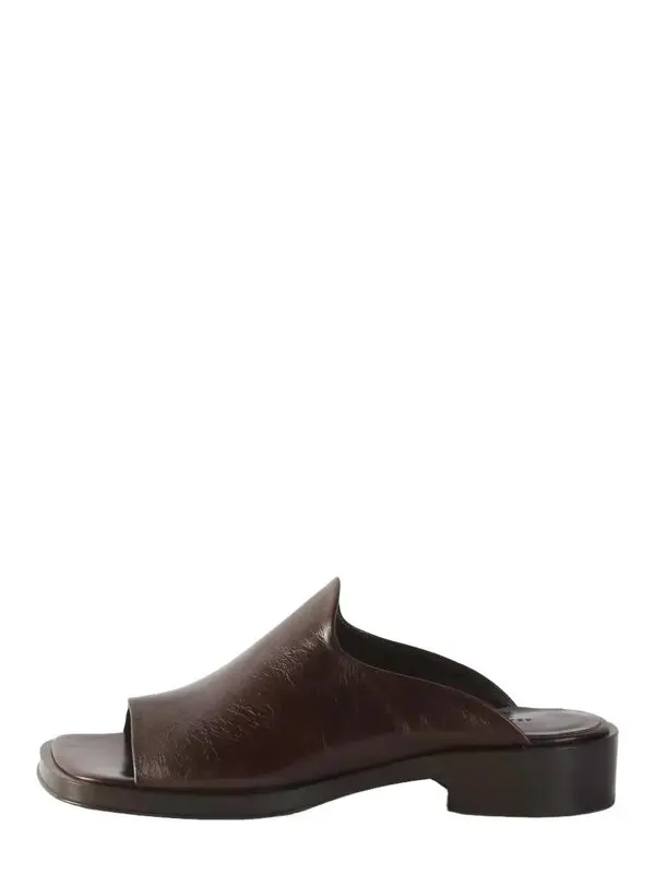 REJINA PYO Leather Flat Mules - Brown