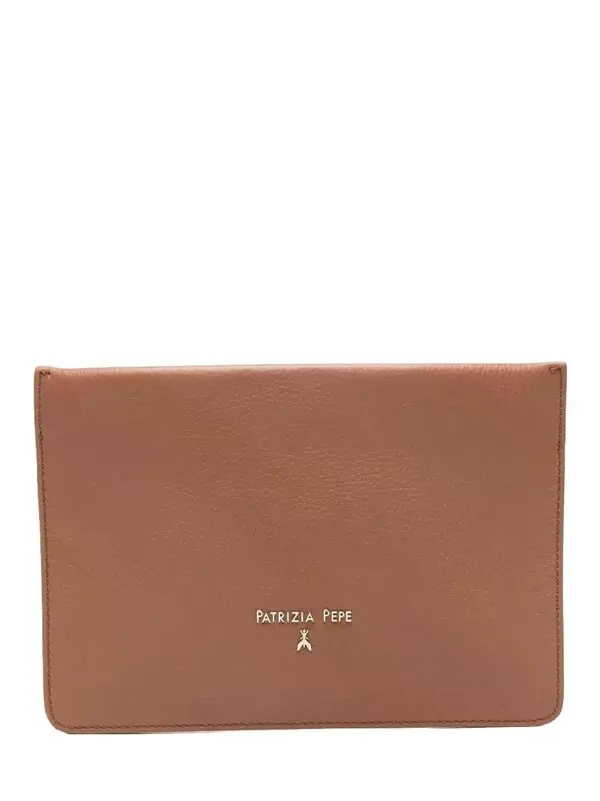 Patrizia Pepe Logo-appliqué Clutch - Brown