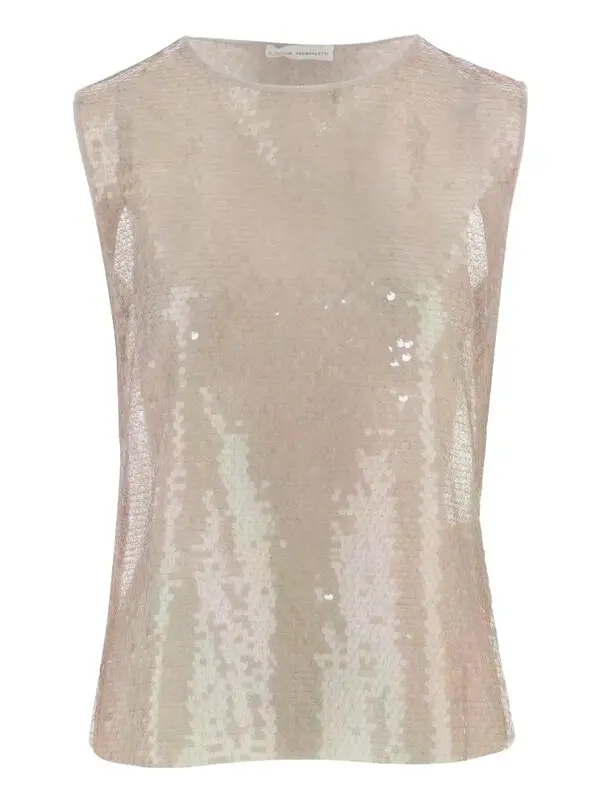 NICCOLO PASQUALETTI Sequinned Sleeveless Top - Neutrals