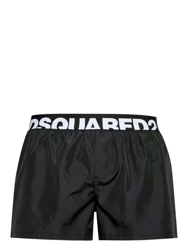 Dsquared2 Waistband Swim Shorts - Black