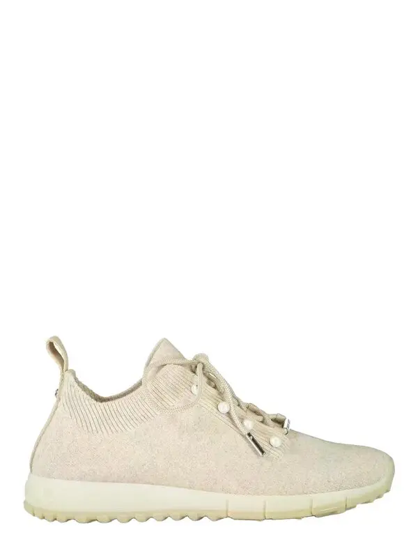 JIMMY CHOO Veles Beaded Lace-up Sneakers - Neutrals