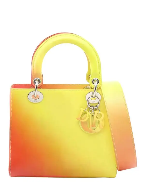 Dior 2010-2026 Medium Ombre Calfskin Lady Satchel - Yellow