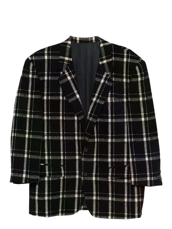Issey Miyake Tailored Check Blazer - Black