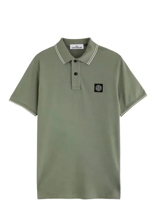 Stone Island Piqué Trim Polo Shirt - Green