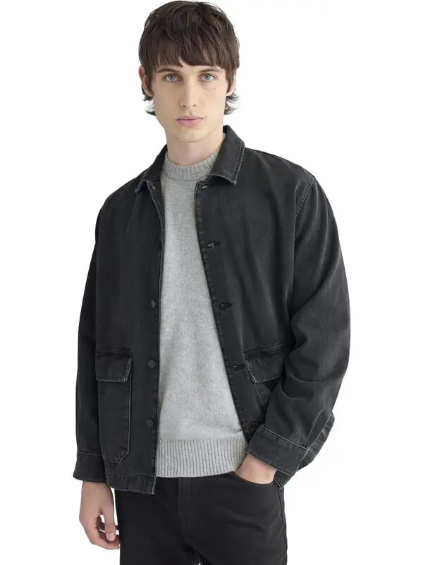 Everlane Relaxed Denim Shacket - Washed Black