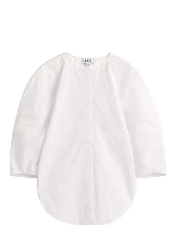 Cos Sculptural Pima Cotton-poplin Blouse - White