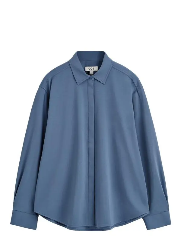 Cos Pima Cotton-blend Jersey Shirt - Blue