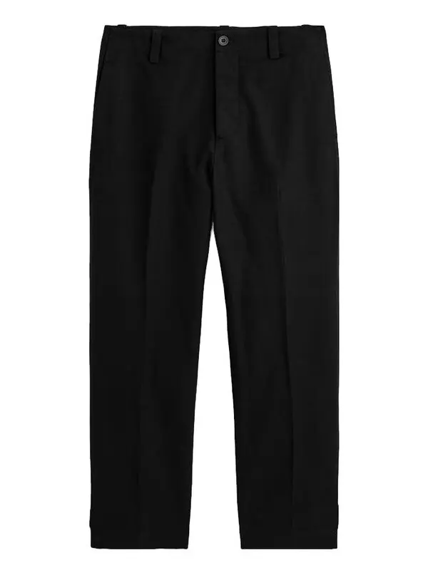 Cos Cotton-canvas Regular-fit Straight-leg Chinos - Black
