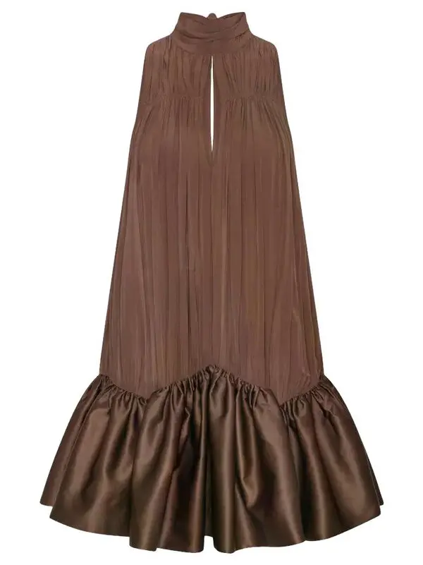 ROTATE BY BIRGER CHRISTENSEN Gathered Mini Dress - Brown