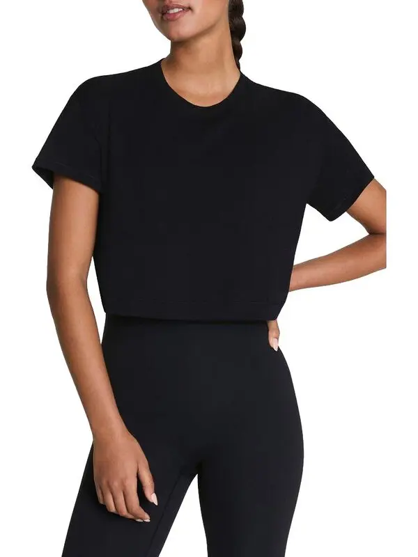 Spanx Supernaturals Crop T-shirt - Very Black