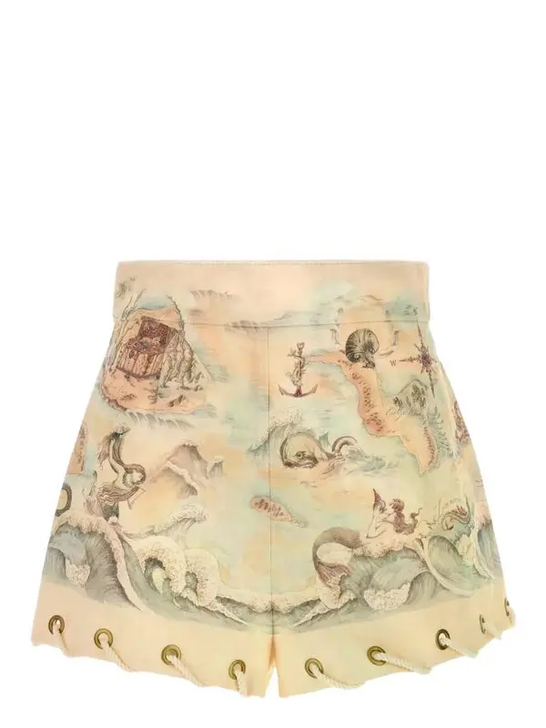 Zimmermann Rebellion Printed Shorts - Neutrals
