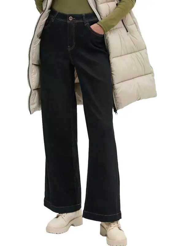 MOS MOSH Dara Contrast-stitch Jeans - Blue