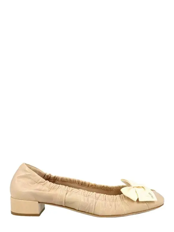 Prada Ruched Pumps With Bow - Neutrals