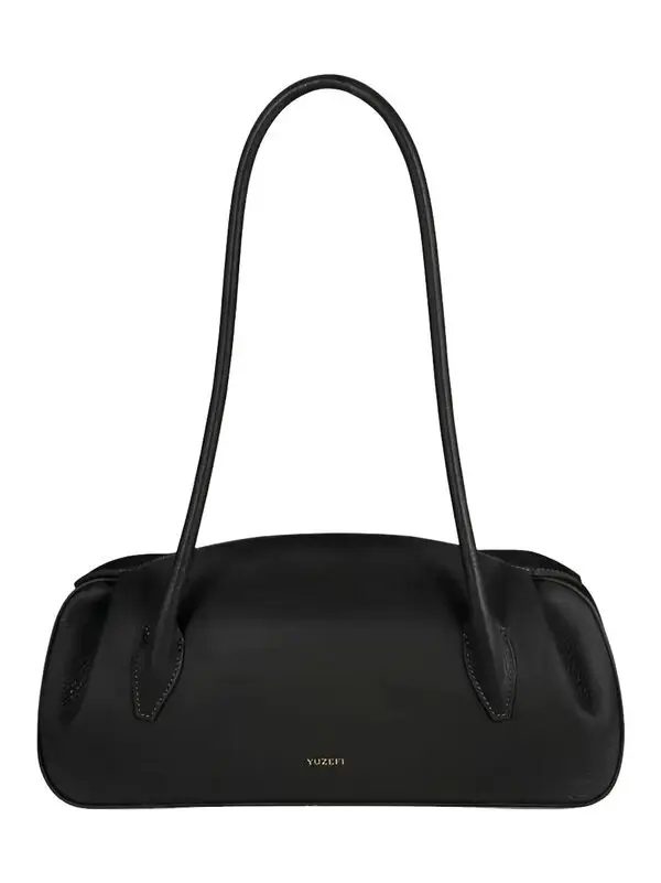 Yuzefi Leather Oyster Shoulder Bag - Black