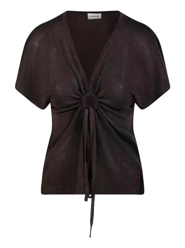 P.a.r.o.s.h Tie-waist Top - Brown