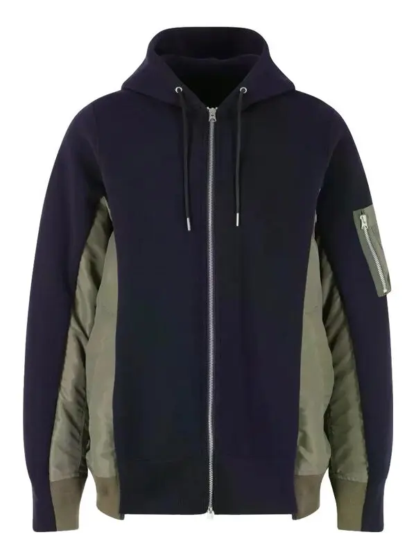 Sacai Zip Hooded Sweater - Blue