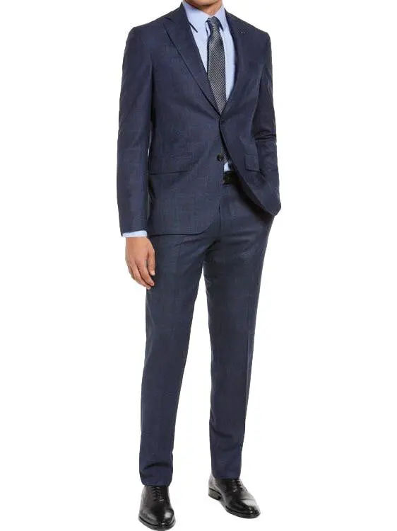 Ted Baker London Karl Slim Fit Plaid Wool Suit - Blue