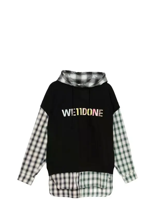 We11Done Logo-embossed Hoodie - Black