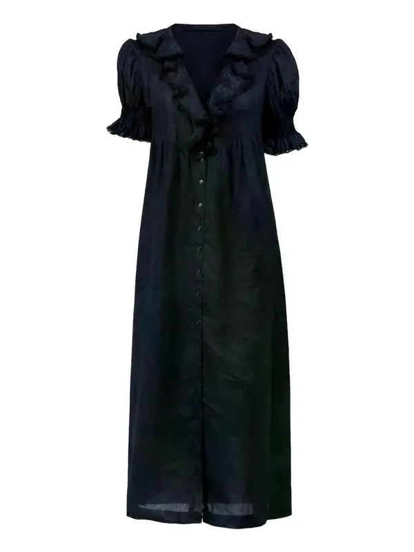 DÔEN Harriette Ruffled Dress - Blue